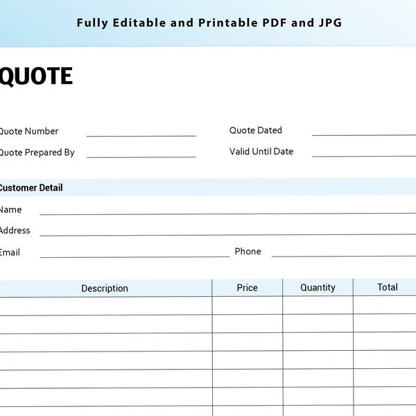 Quote Template - Etsy