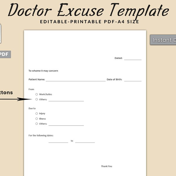 Doctor Excuse Letter - Etsy