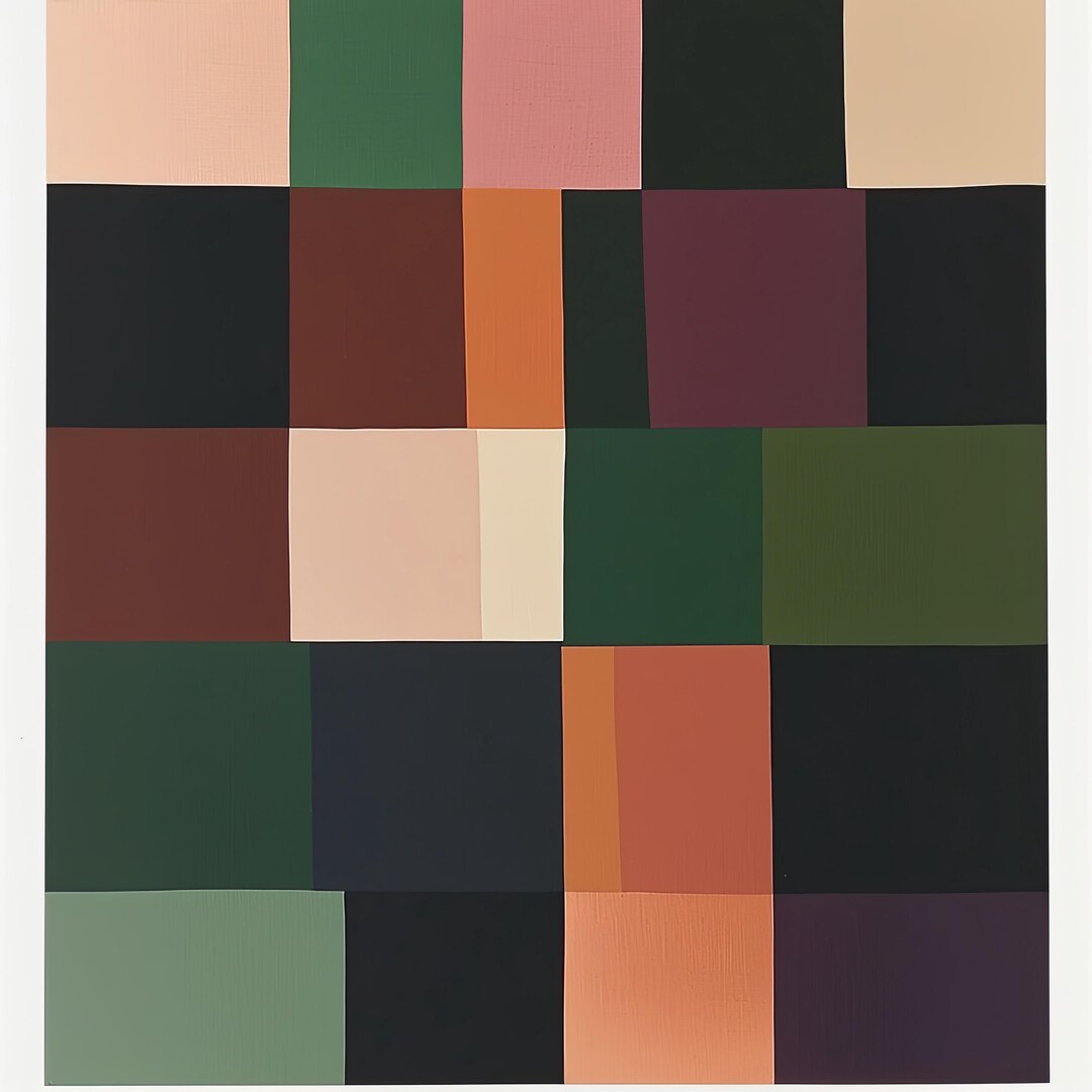 Modern Abstract Patchwork Digital Art Print | Bold Geometric Wall Decor ...