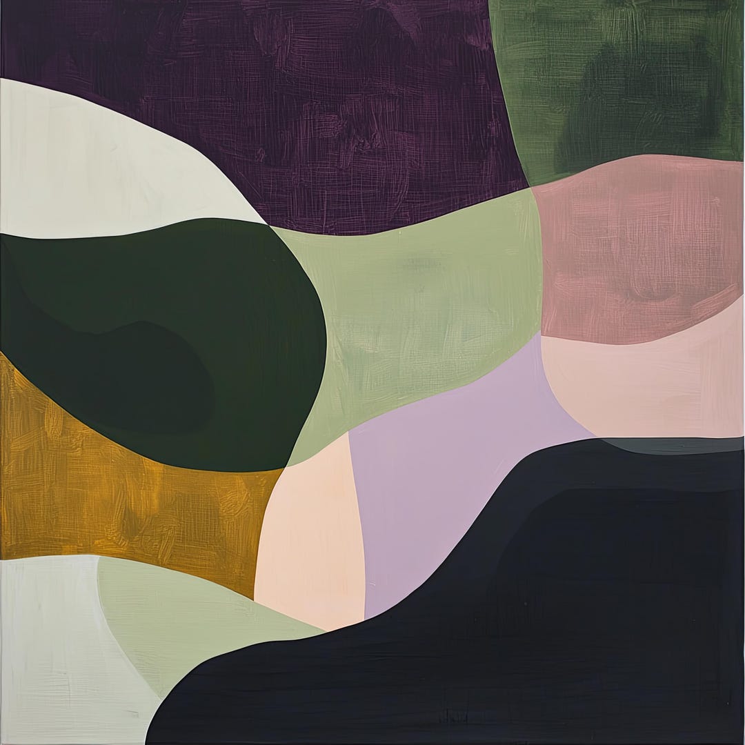 Abstract Bold Shapes Digital Art Print Modern Minimalist Wall Art ...