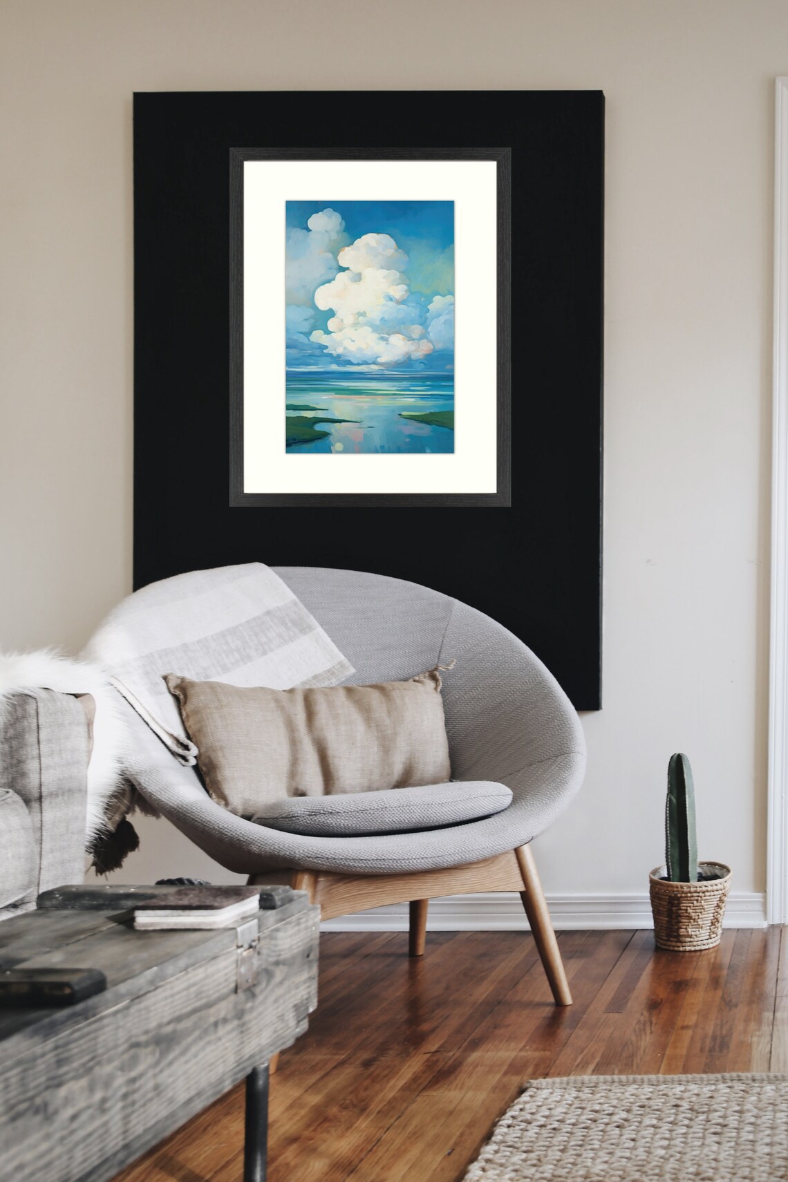 Abstract Cloud Landscape Art Print Abstract Art Impressionist Art Cloud ...