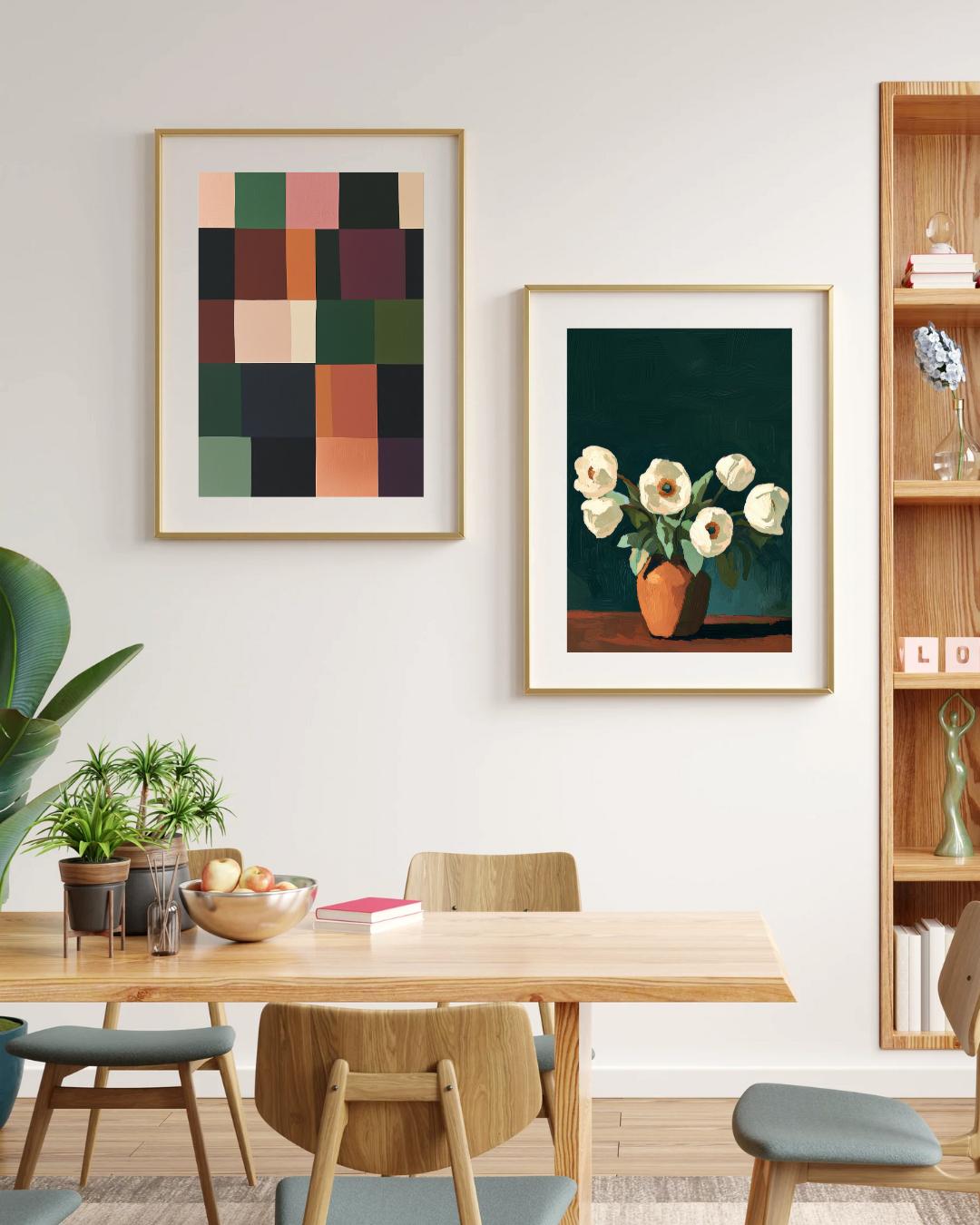 Modern Abstract Patchwork Digital Art Print | Bold Geometric Wall Decor ...