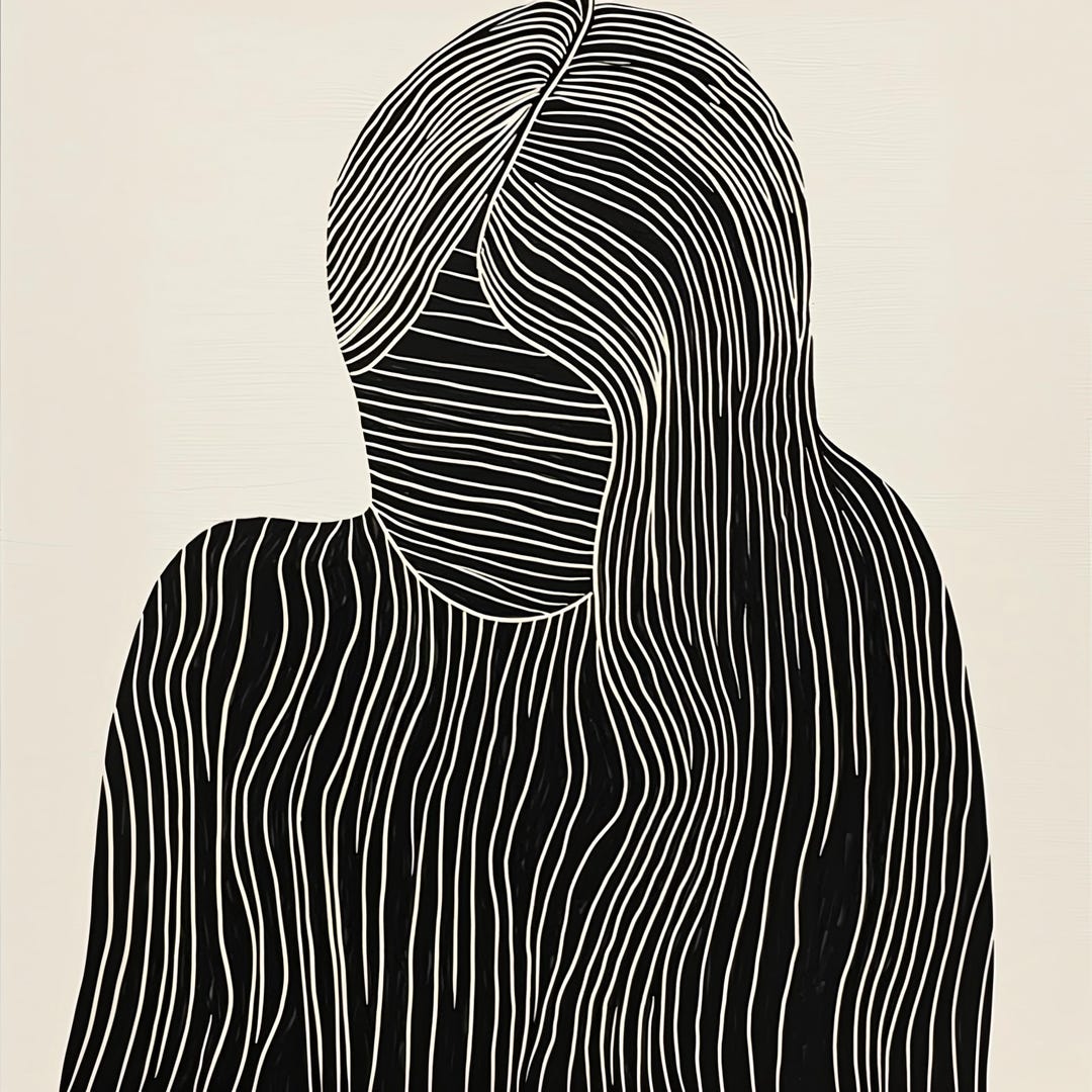 Empowered Feminist Line Art Print | Minimalist Black & White Abstract ...