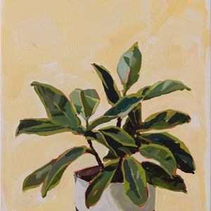Painting of a Houseplant in Pot | Abstract Botanical Artwork | House ...