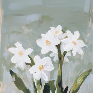 Paperwhite Narcissus Art Print: Elegant Spring Flower (digital Art) - Etsy