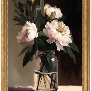 Abstract Peonies Art Print | Still Life Art Print | Abstract Painting ...