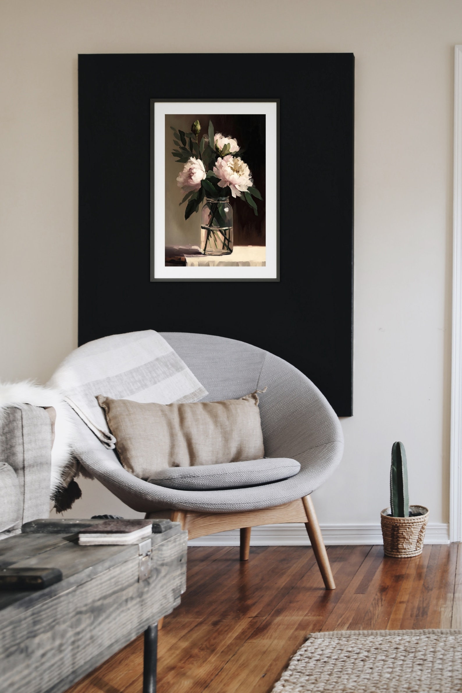 Abstract Peonies Still Life Art Print: Impressionist Floral Painting ...