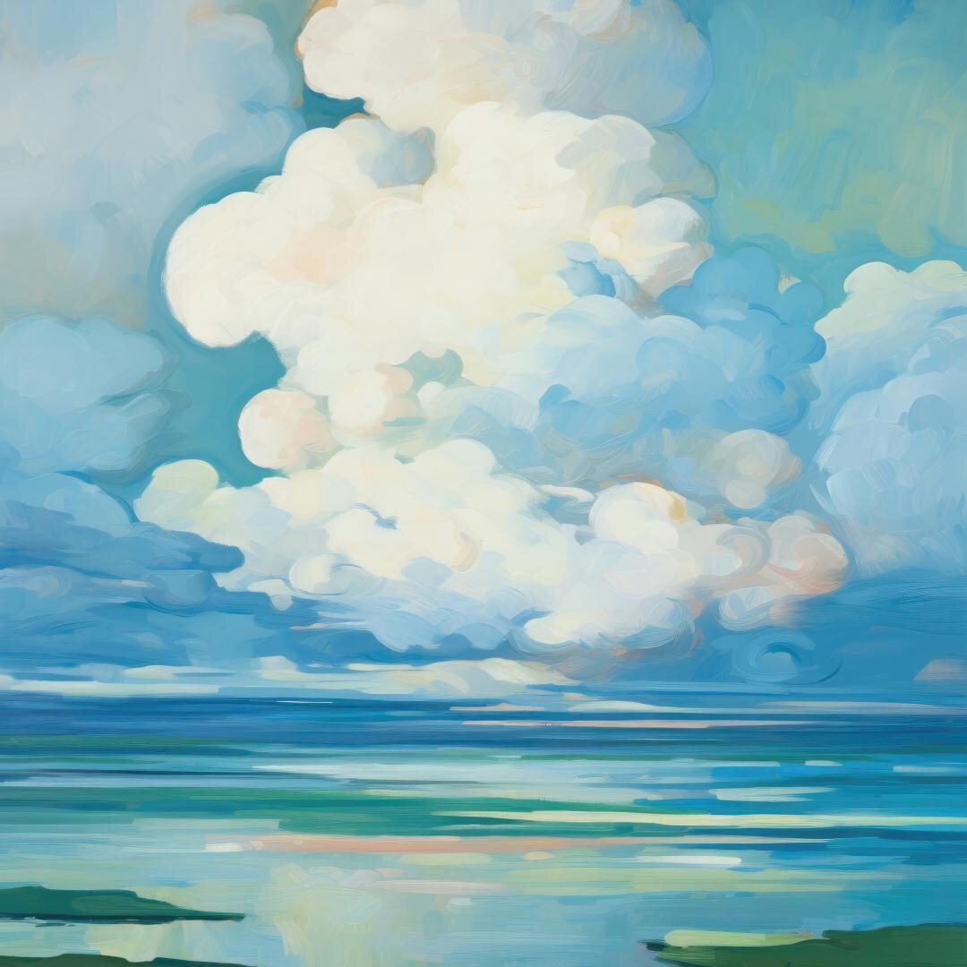 Abstract Cloud Landscape Art Print | Abstract Art | Impressionist Art ...