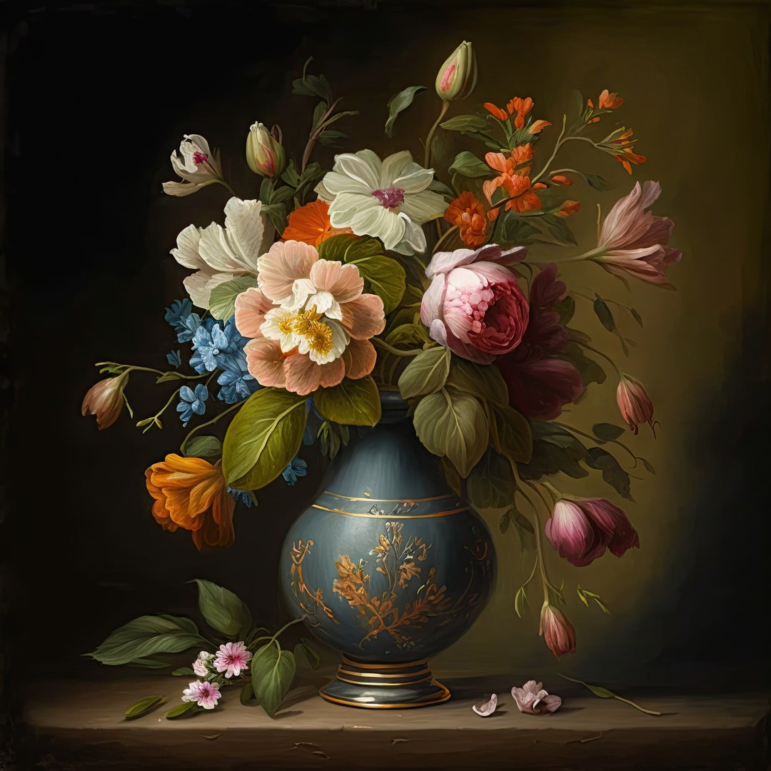 Antique Artwork | French Artwork | Vintage Artwork | Floral Still Life ...
