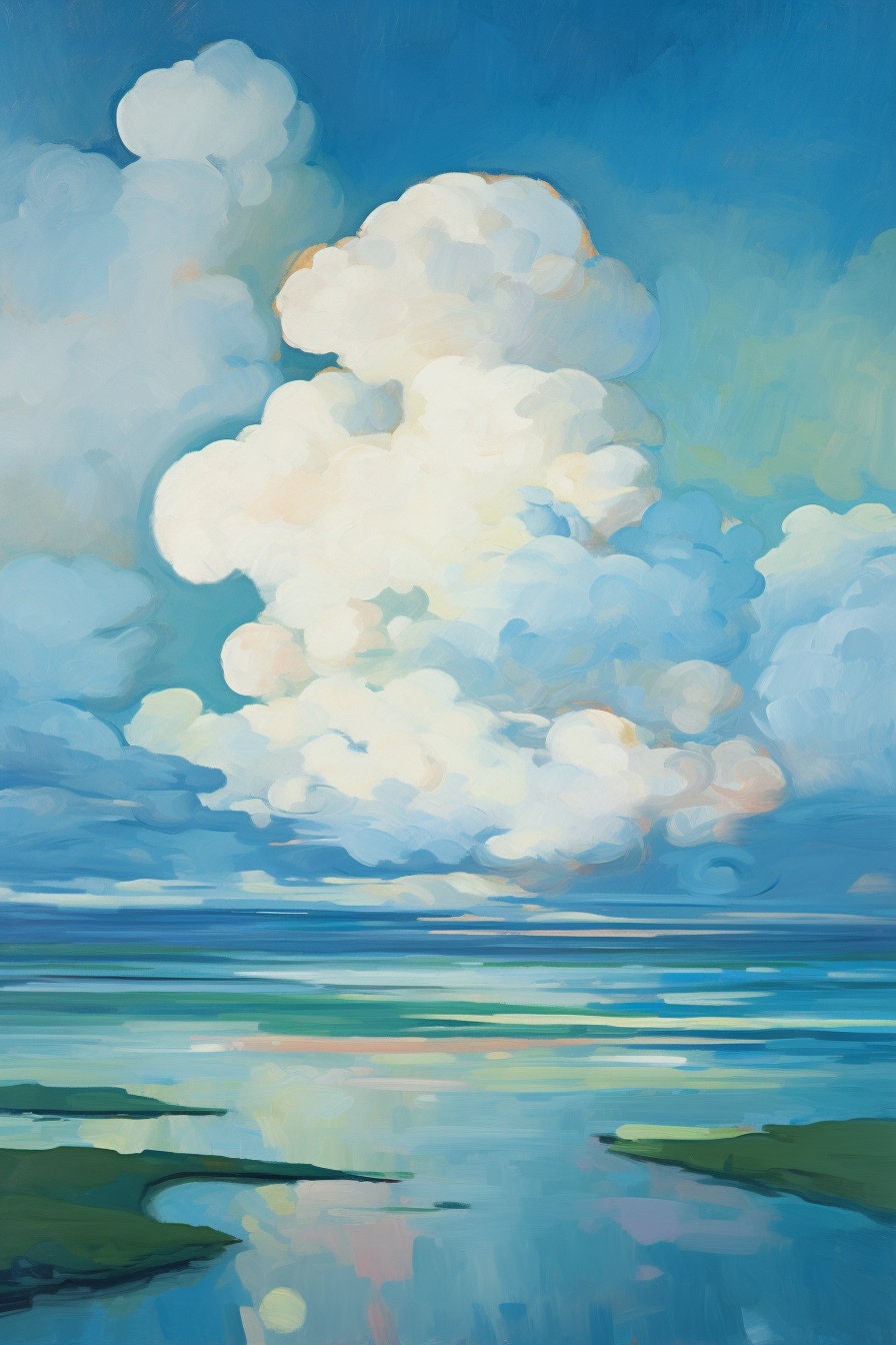 Abstract Cloud Landscape Art Print Abstract Art Impressionist Art Cloud ...