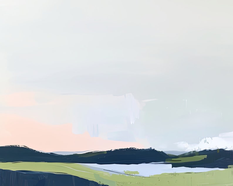 Minimalist Landscape Print: Abstract Impressionist Art (digital ...