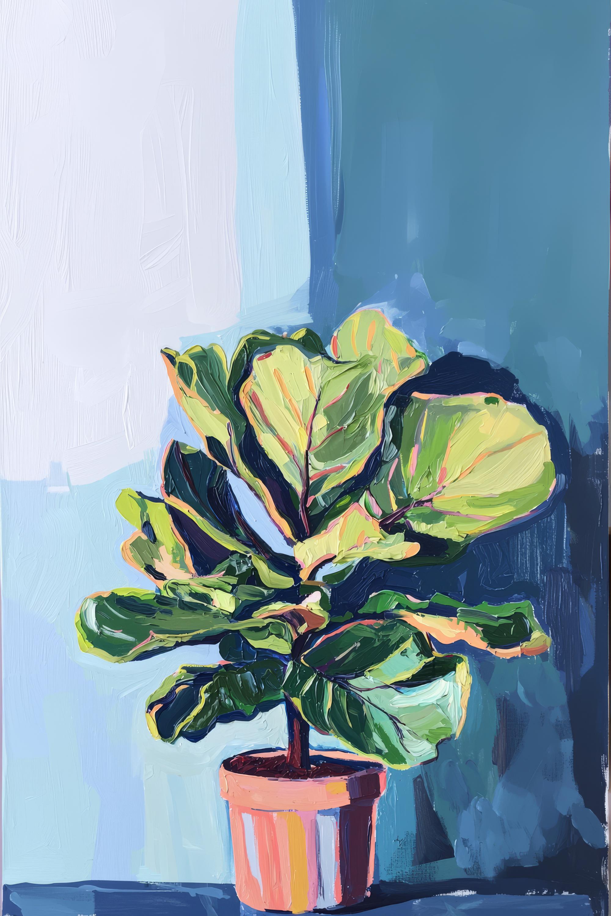 Fiddle Leaf Fig Art Print: Modern Botanical Home Decor (digital ...