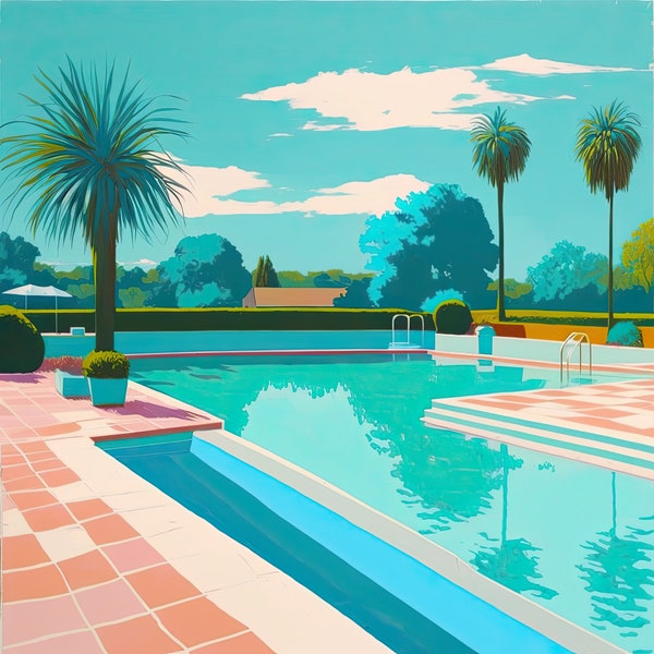 Palm Springs Swimming Pool - Etsy