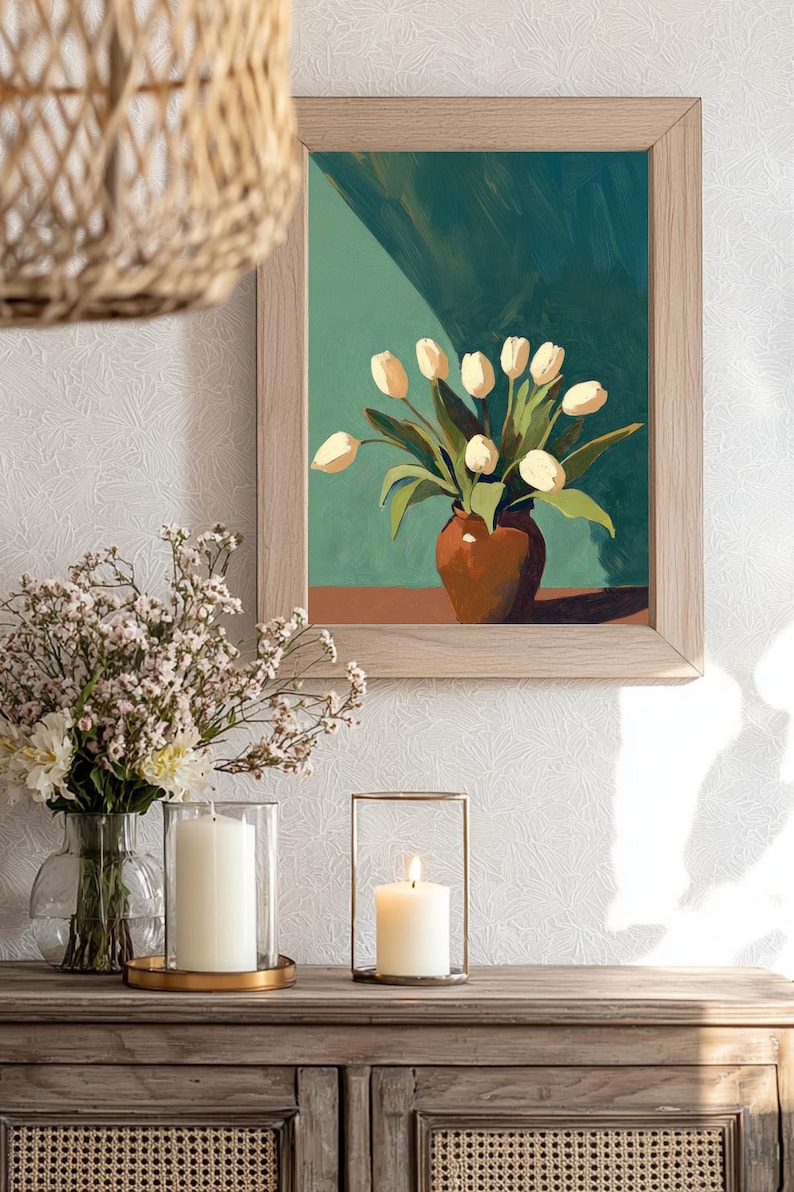 Moody Tulip Painting: Vintage Floral Art Print (digital Download) - Etsy