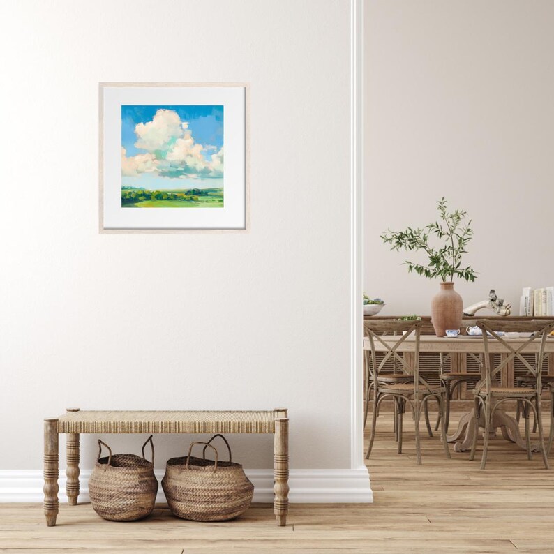 Abstract Cloud Landscape Art Print: Impressionist Wall Art (digital ...