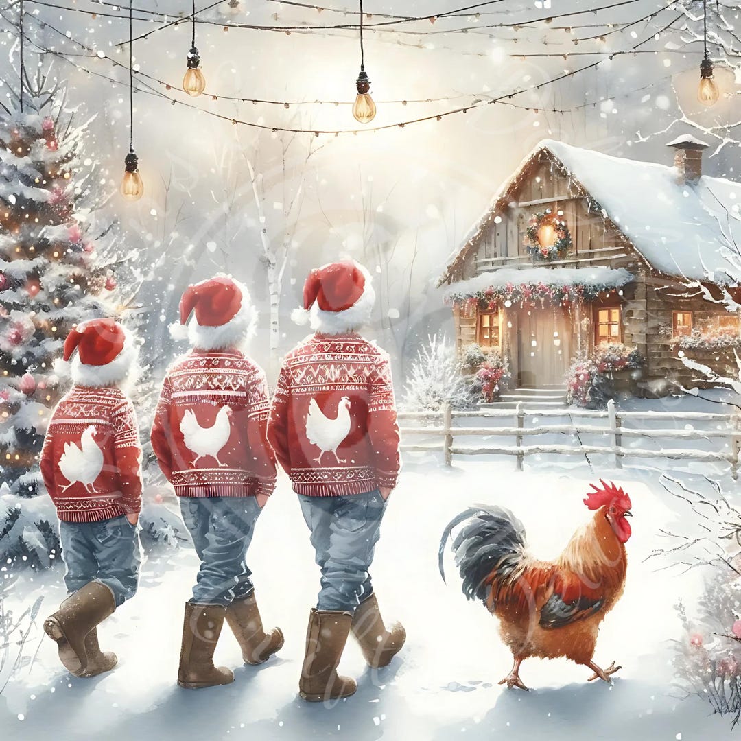 4 Christmas Chicken - Etsy