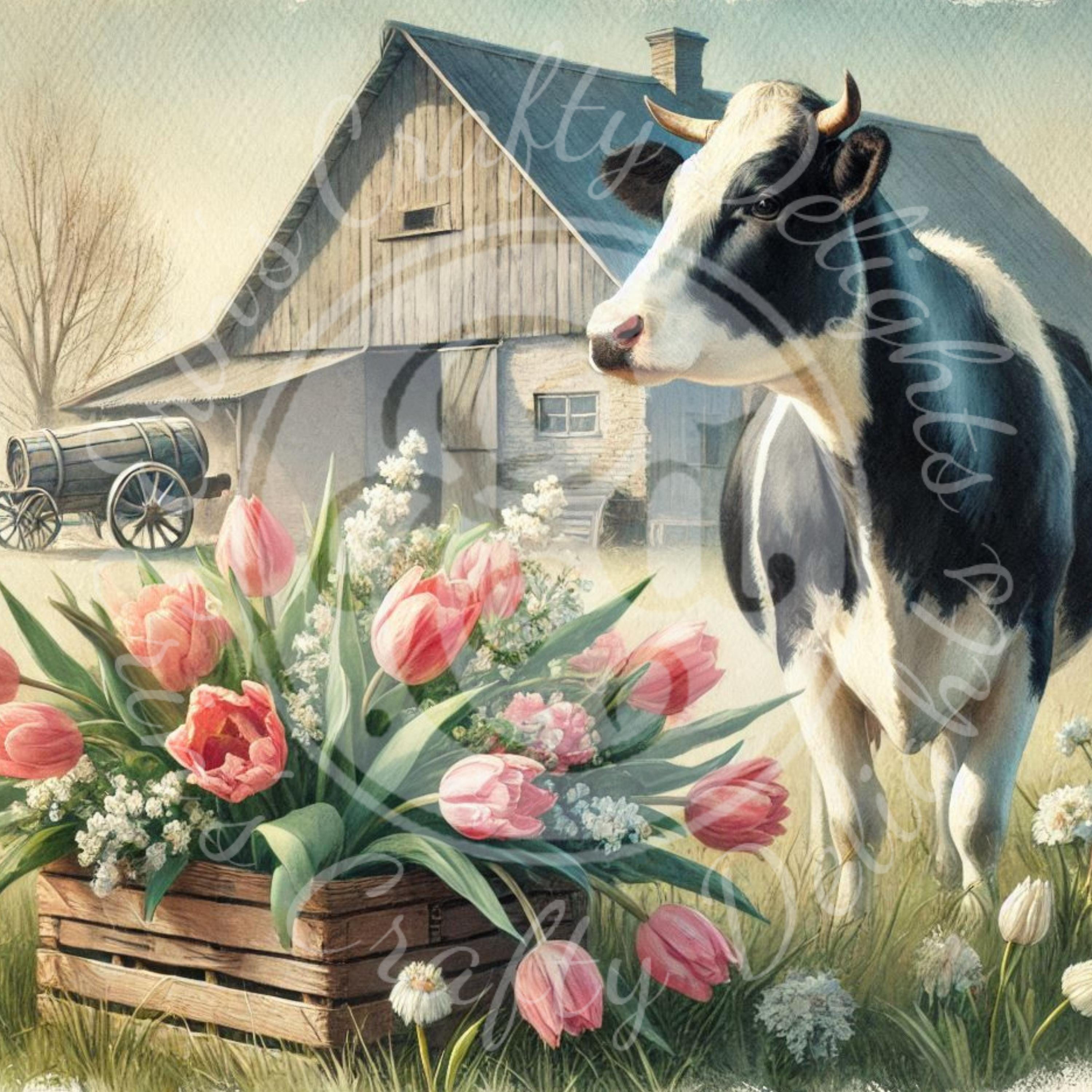 4 Spring Holstein Cow - Etsy