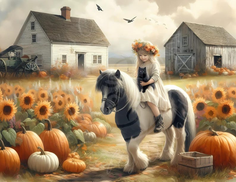 4H Fall Girl and Her Pony 8x10" Downloadable Printable - Etsy