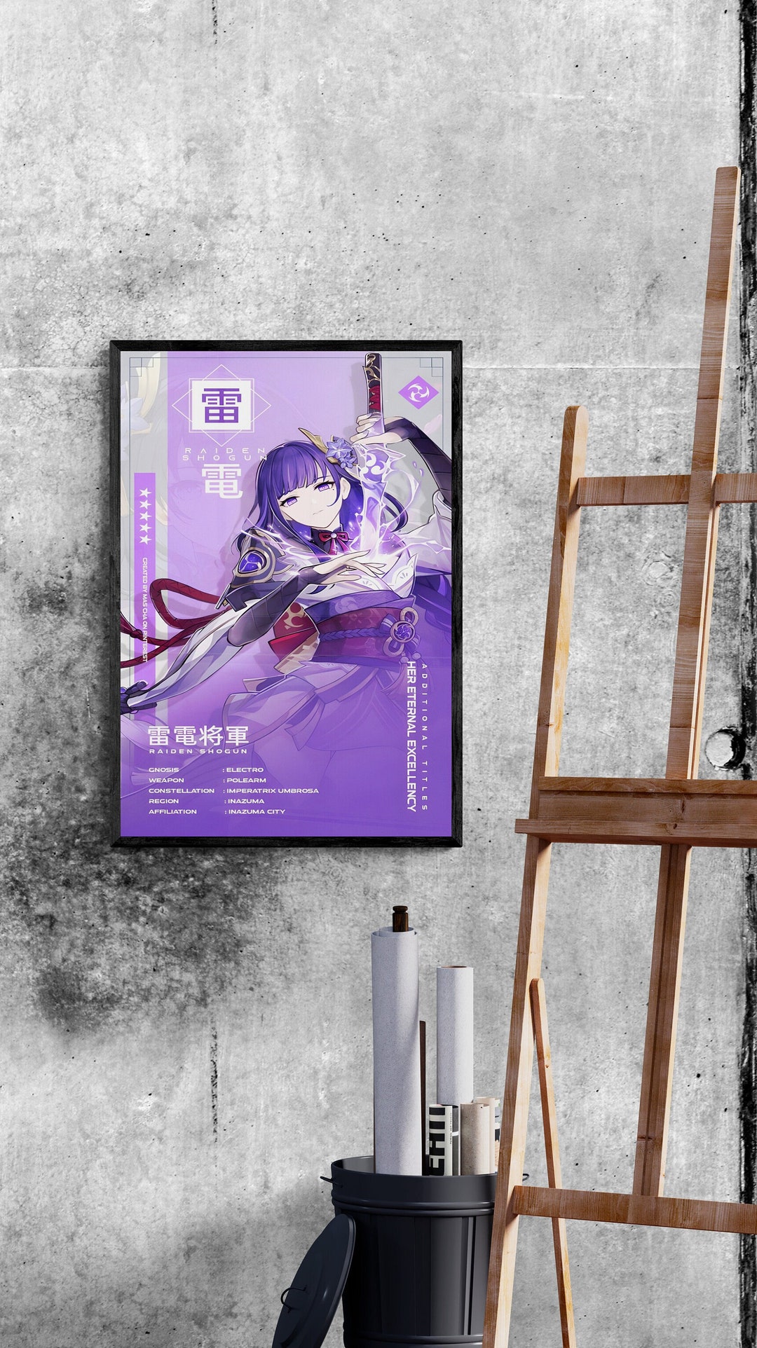 RAIDEN SHOGUN Genshin Impact Profile Poster Anime Posters - Etsy