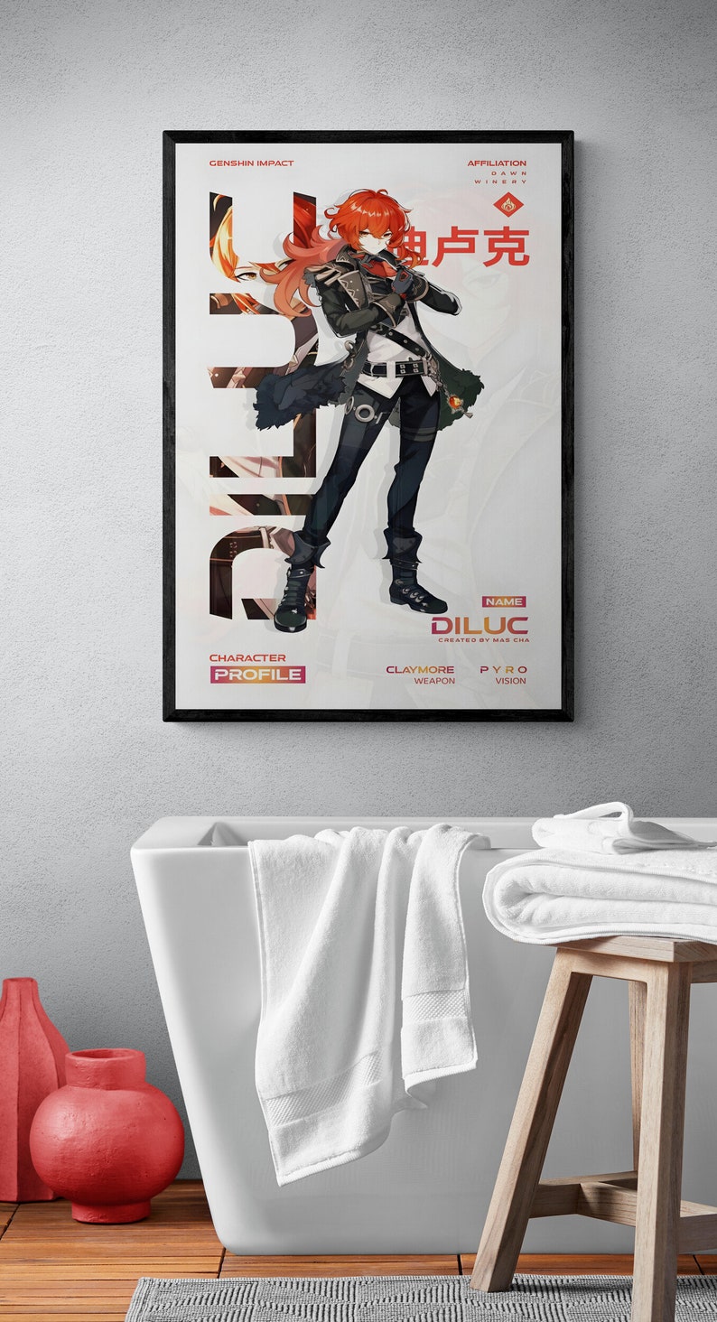 DILUC Genshin Impact Profile Poster Anime Posters Gaming - Etsy Australia