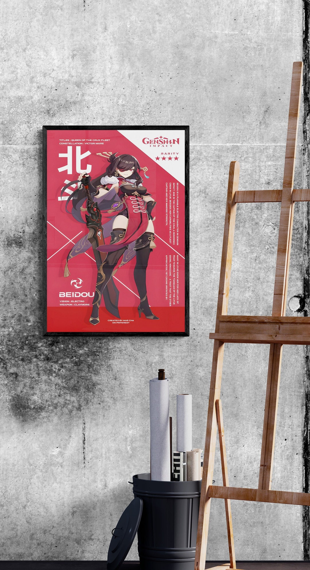 BEIDOU Genshin Impact Profile Poster Anime Posters - Etsy