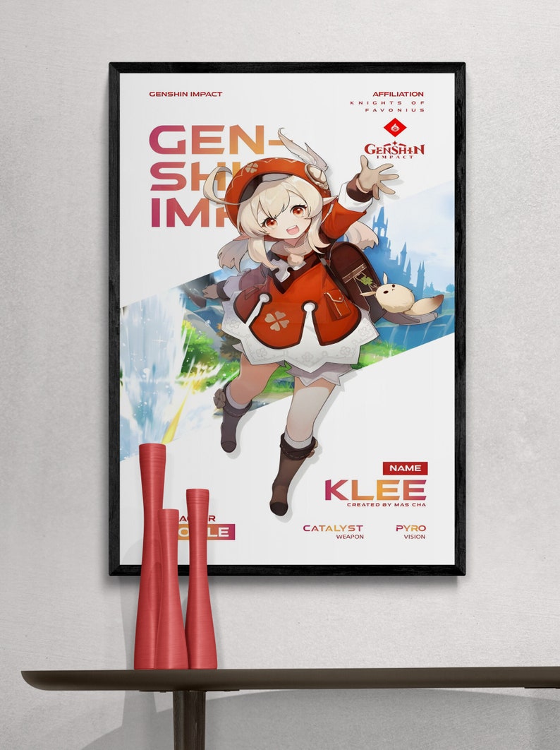 CLOVER Genshin Impact Profile Poster Anime Posters Gaming Print Friend ...