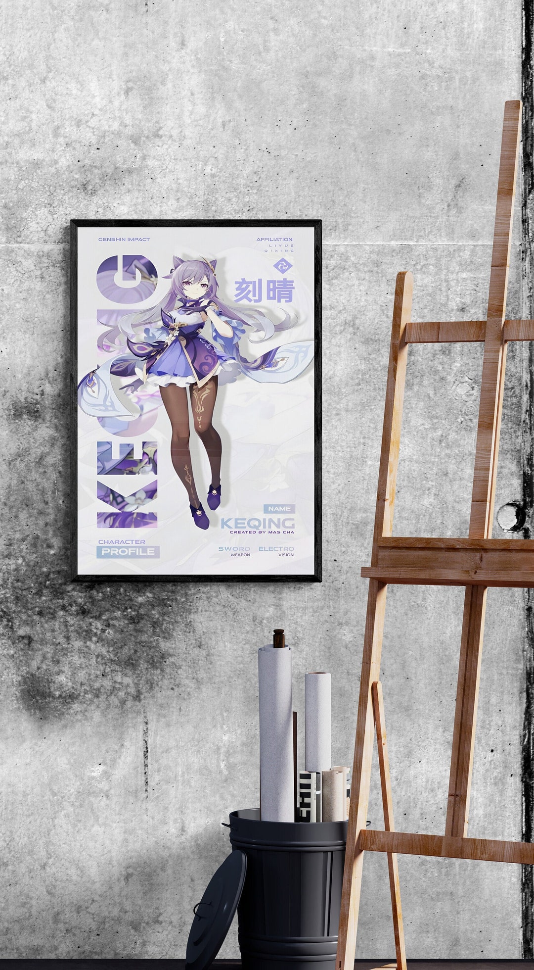 KEQING Genshin Impact Profile Poster Anime Posters - Etsy Canada
