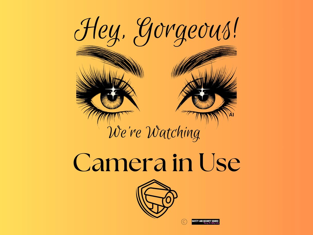 Smile You Are on Camera Warning Sign, Gorgeous Orange Digital - Etsy