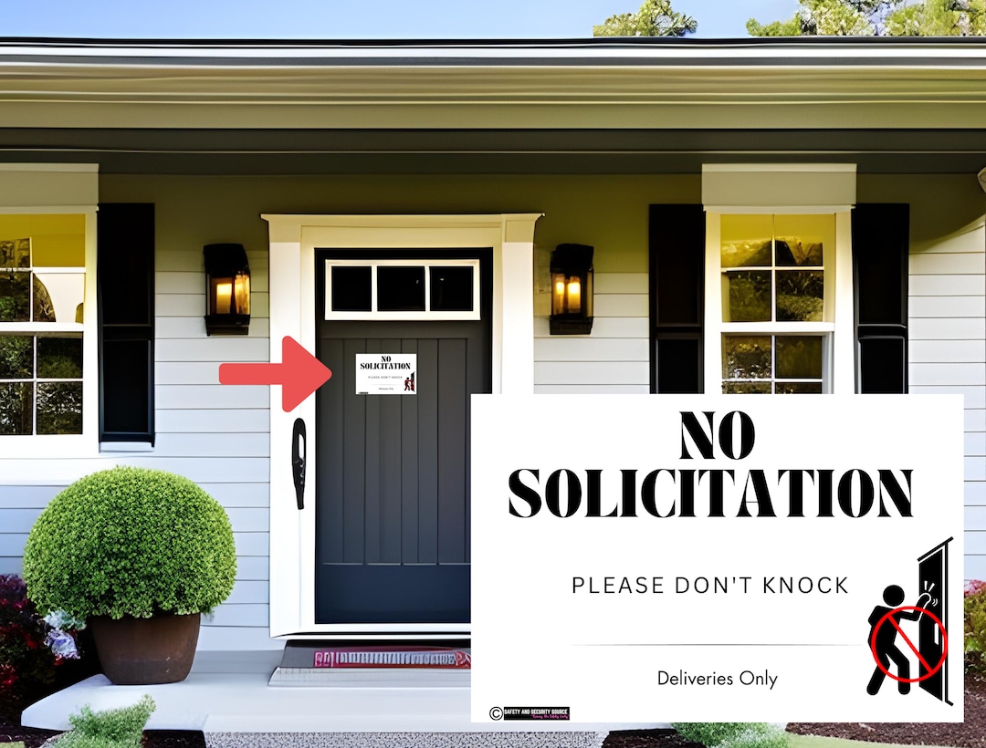 No Soliciting Sign, Printable Digital Download, Dont Knock Front Door ...