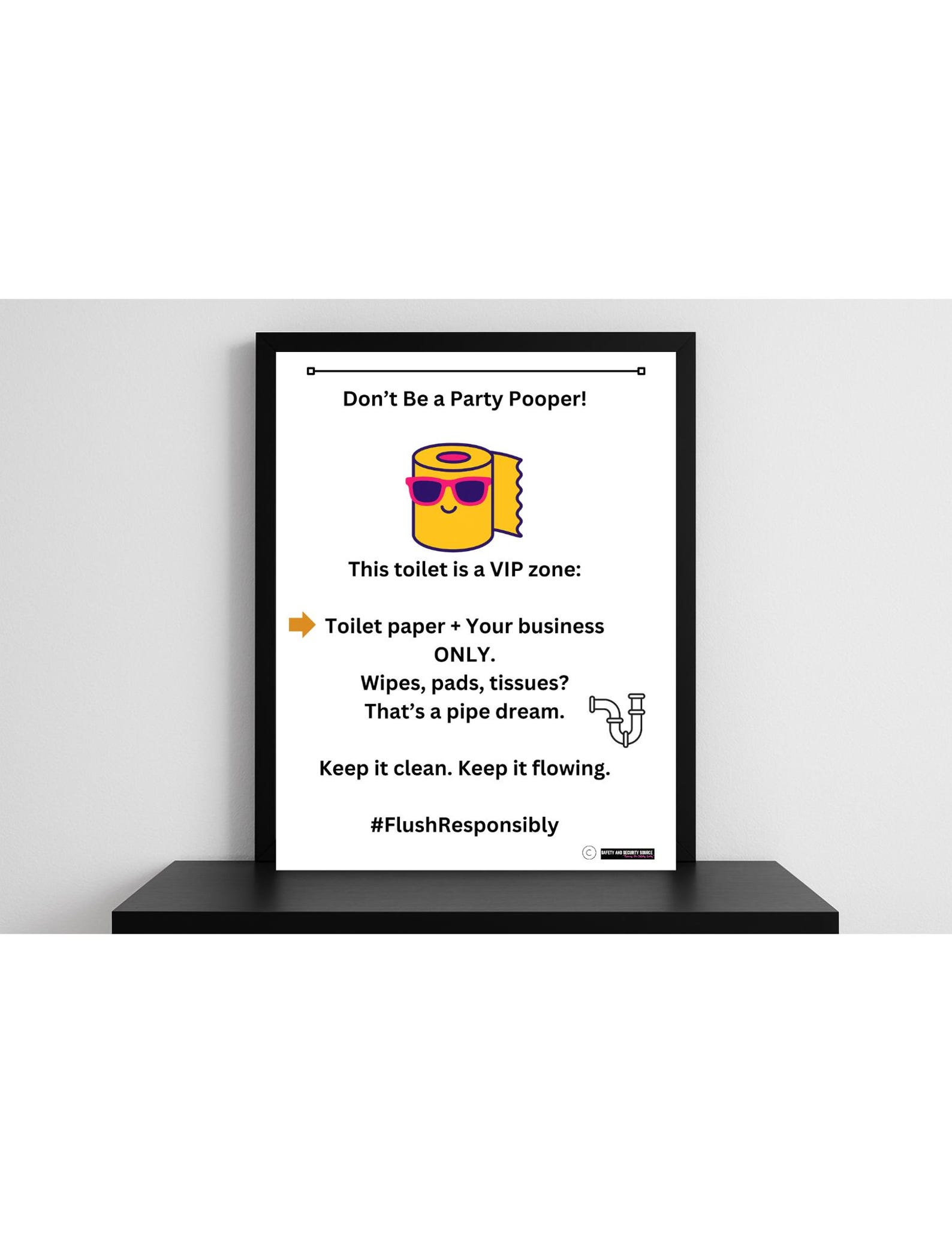 Funny Bathroom Rules Sign | VIP Zone Restroom Reminder (digital ...