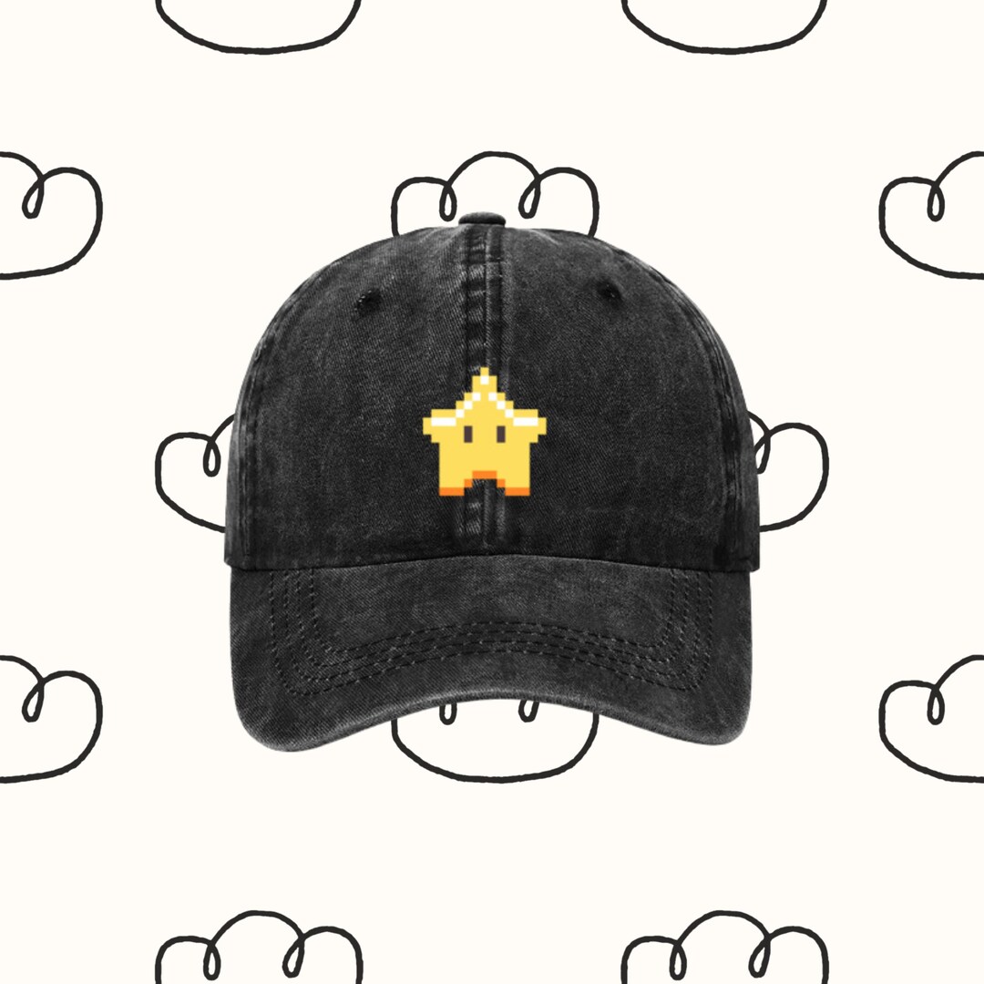 Star Hat | Retro Style | Pixelated Style Star Hat | Baseball Cap Retro ...