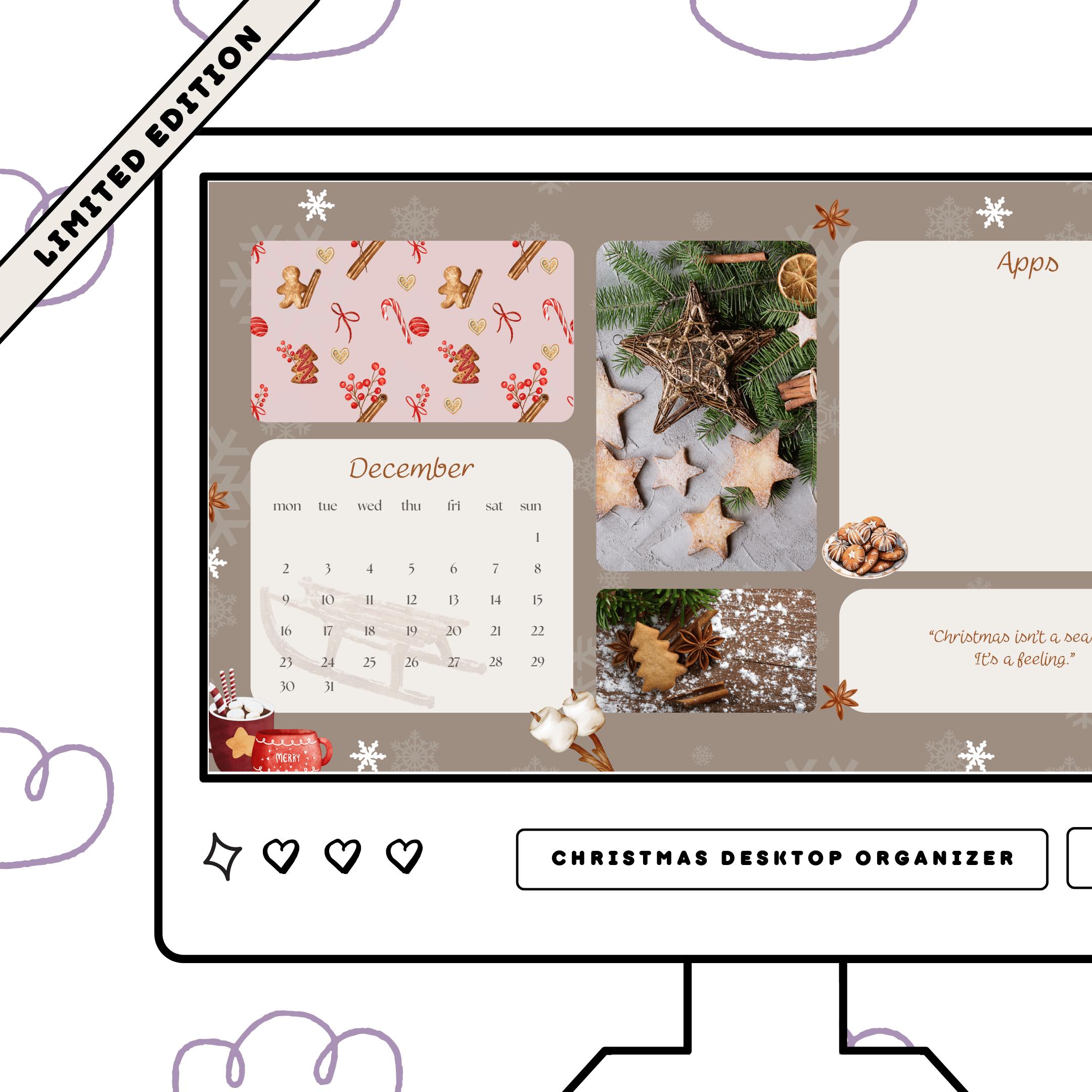 Desktop Organizer Christmas Wallpaper Edition Cute Winter December ...