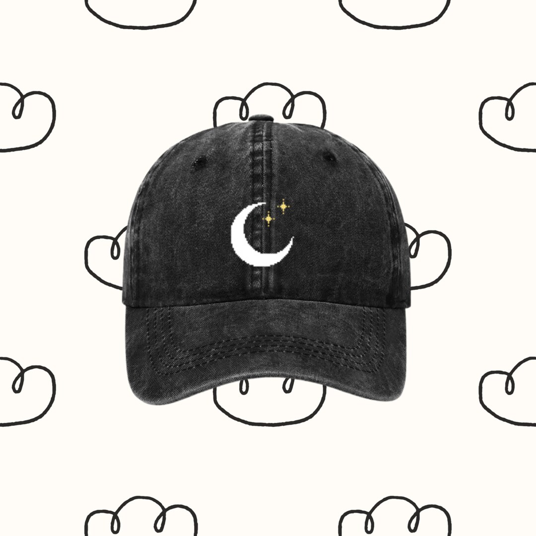 Moon Star Hat • Retro Style • Pixelated Style Star Hat • Baseball Cap ...