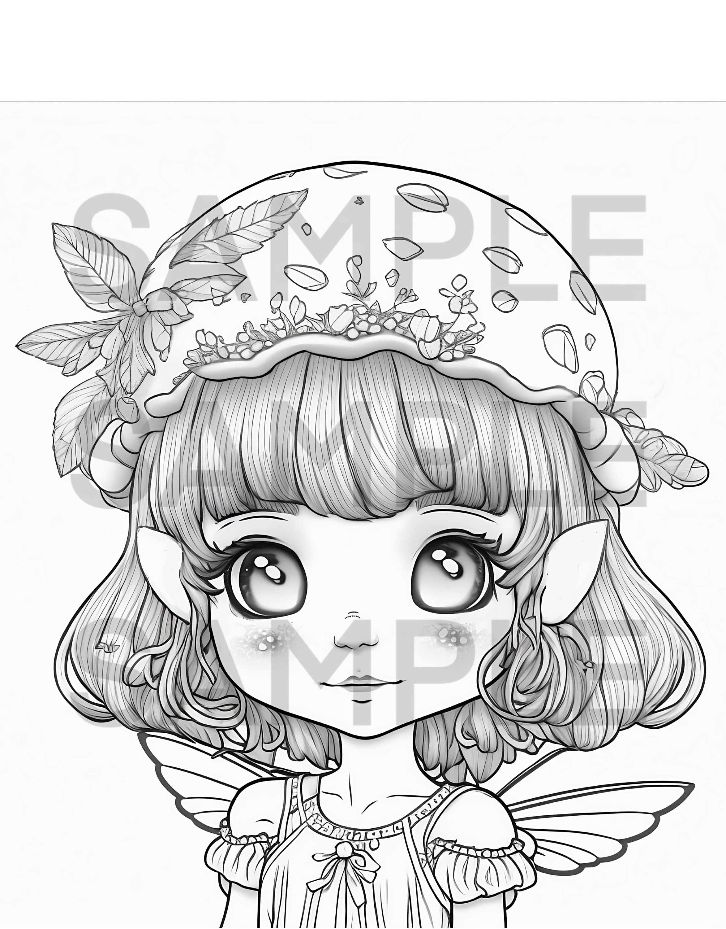 Forest Fairy Coloring Page Kids Coloring Book Page Girls - Etsy Ireland