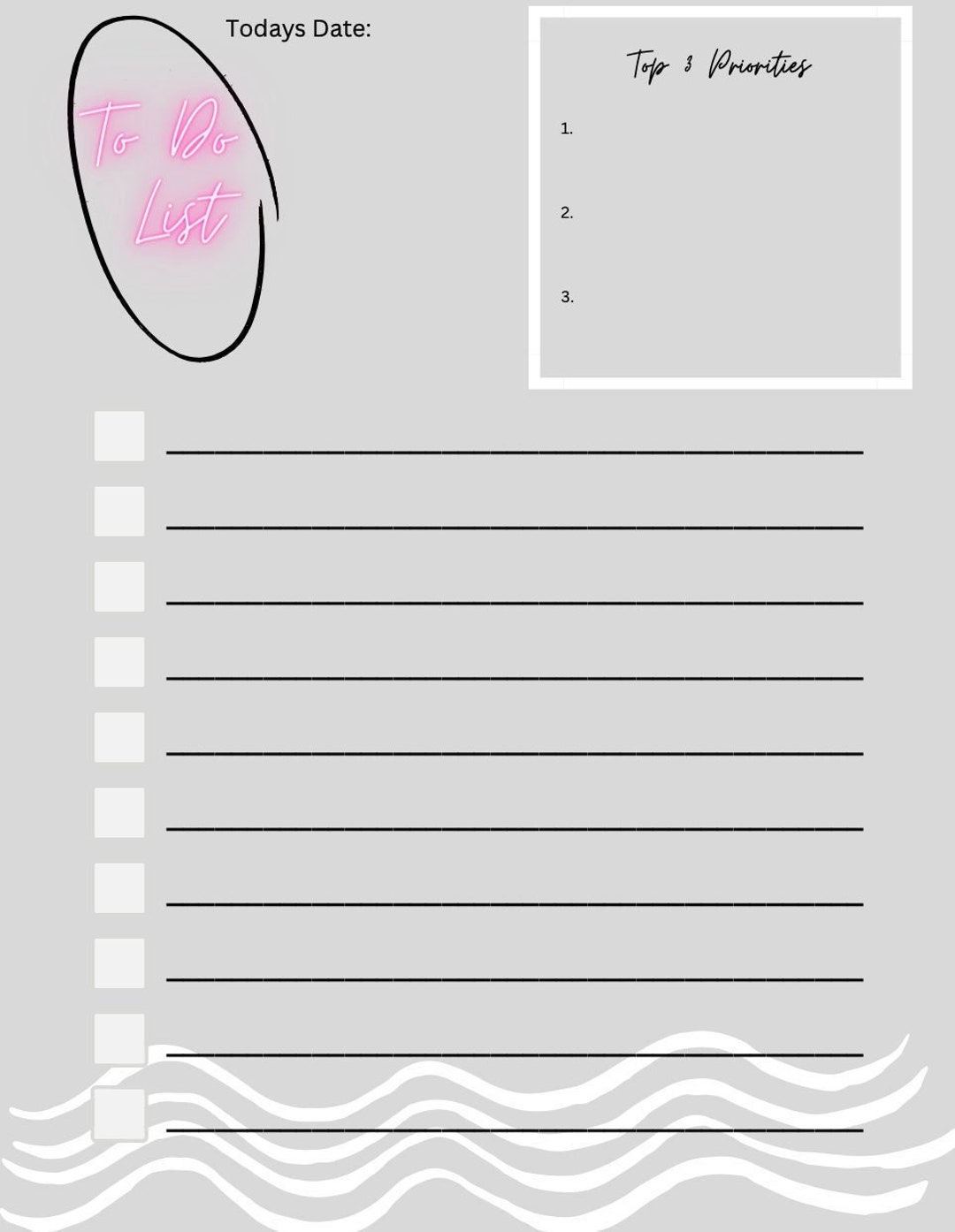 To Do List - Printable - Etsy