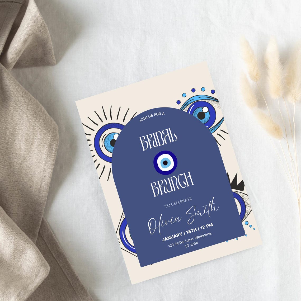 Evil Eye Bridal Brunch Invitation - Bridal Brunch Invite - Editable ...