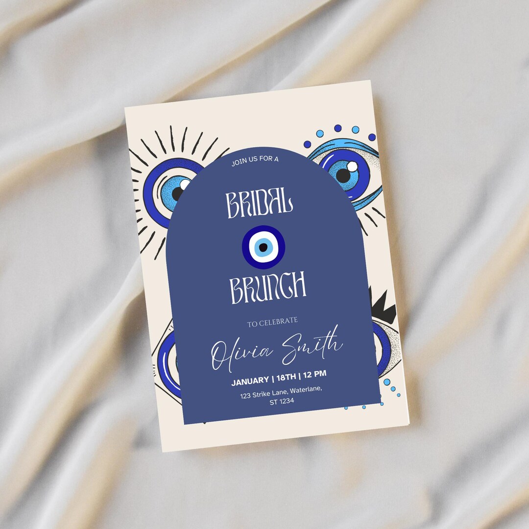 Evil Eye Bridal Brunch Invitation - Bridal Brunch Invite - Editable ...