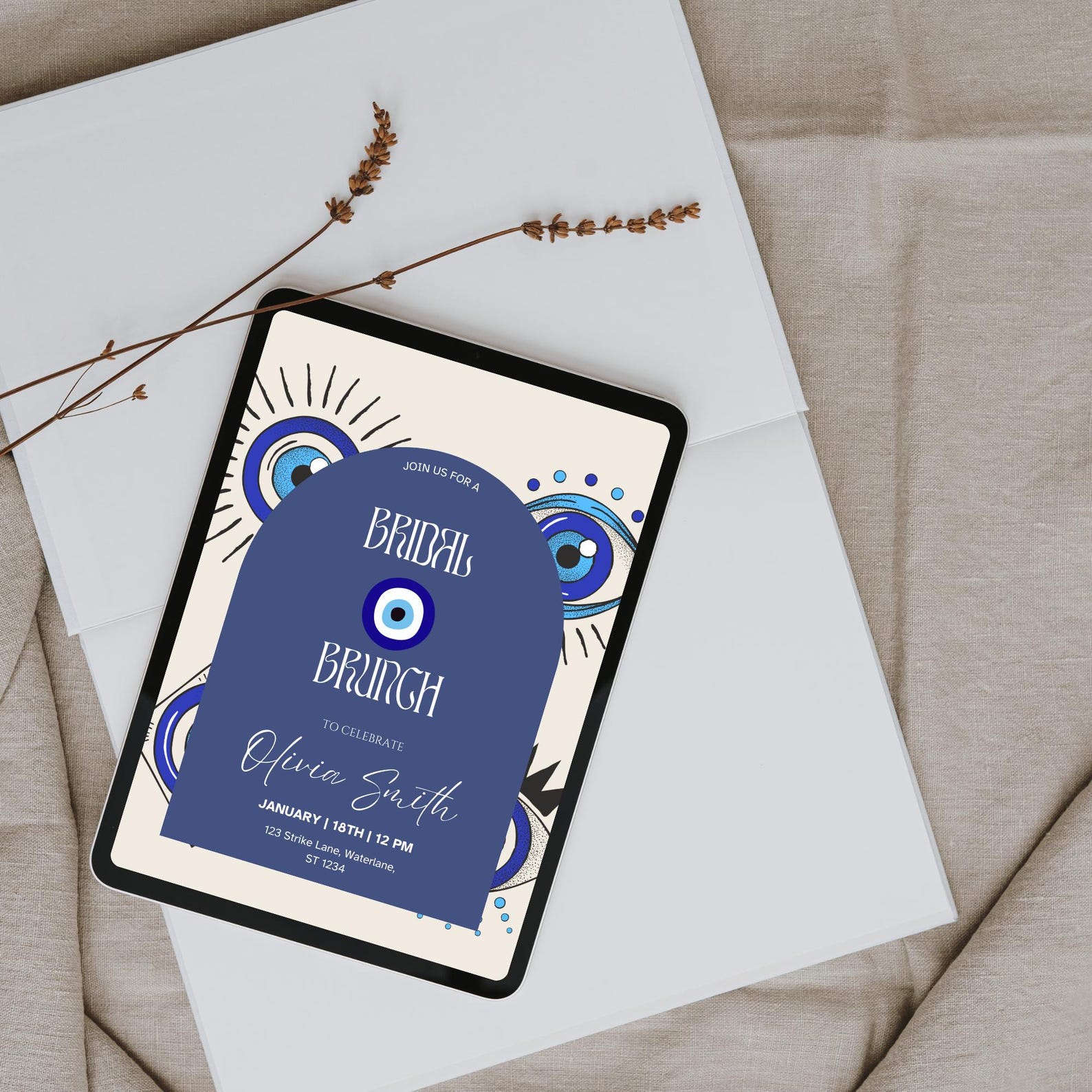Evil Eye Bridal Brunch Invitation - Bridal Brunch Invite - Editable ...