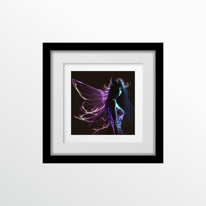 Digitally Created Neon Fairy Print, Digital Print, Instant Download ...