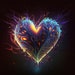 Digitally Created Neon Heart Print. Digital Print, Instant Download ...
