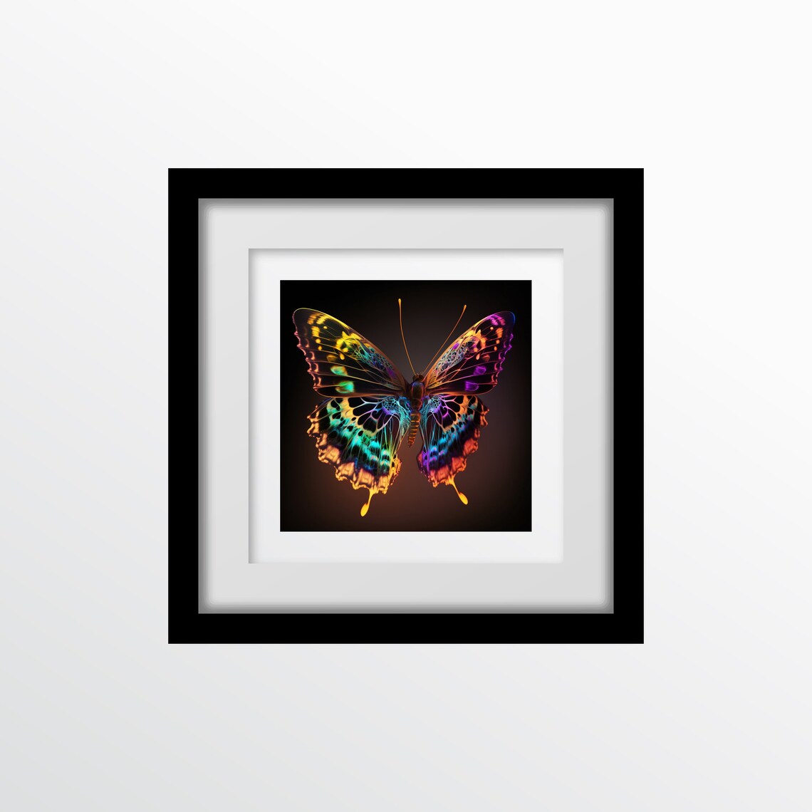Digitally Created Neon Butterfly Print., Digital Print, Instant ...