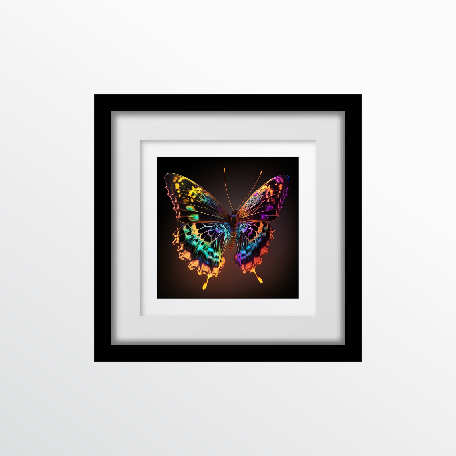 Digitally Created Neon Butterfly Print., Digital Print, Instant ...