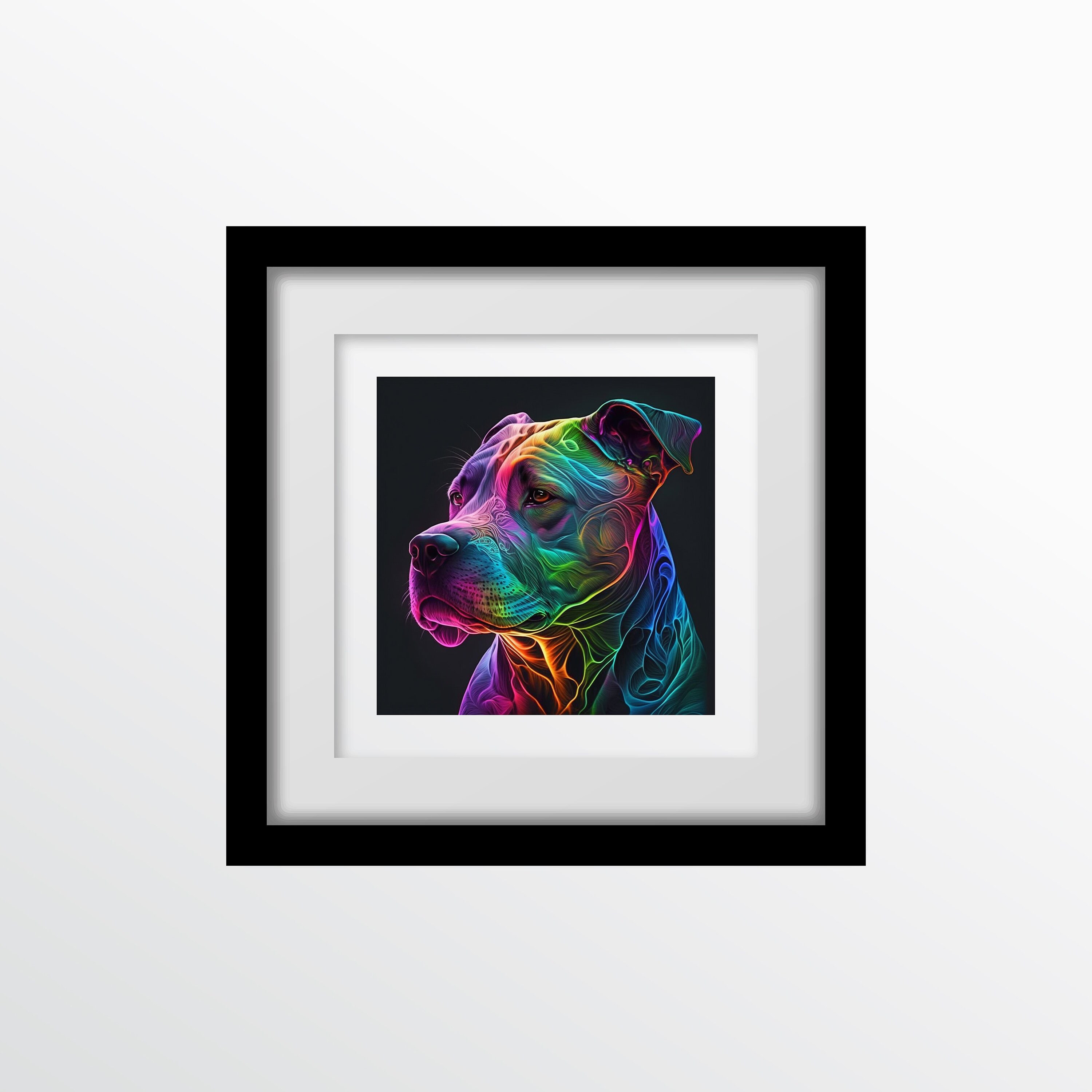 Digitally Created Neon Pitbull Print Digital Print, Instant Download ...