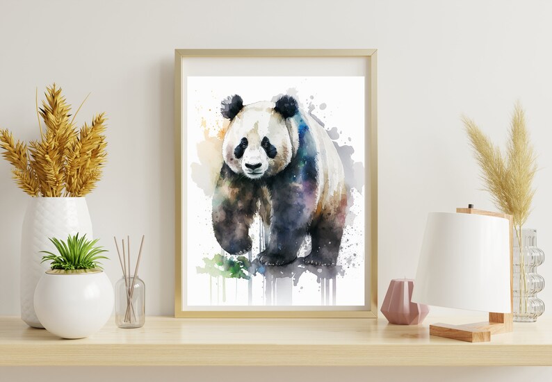 Giant Panda Cub Digital Watercolor Print - Etsy