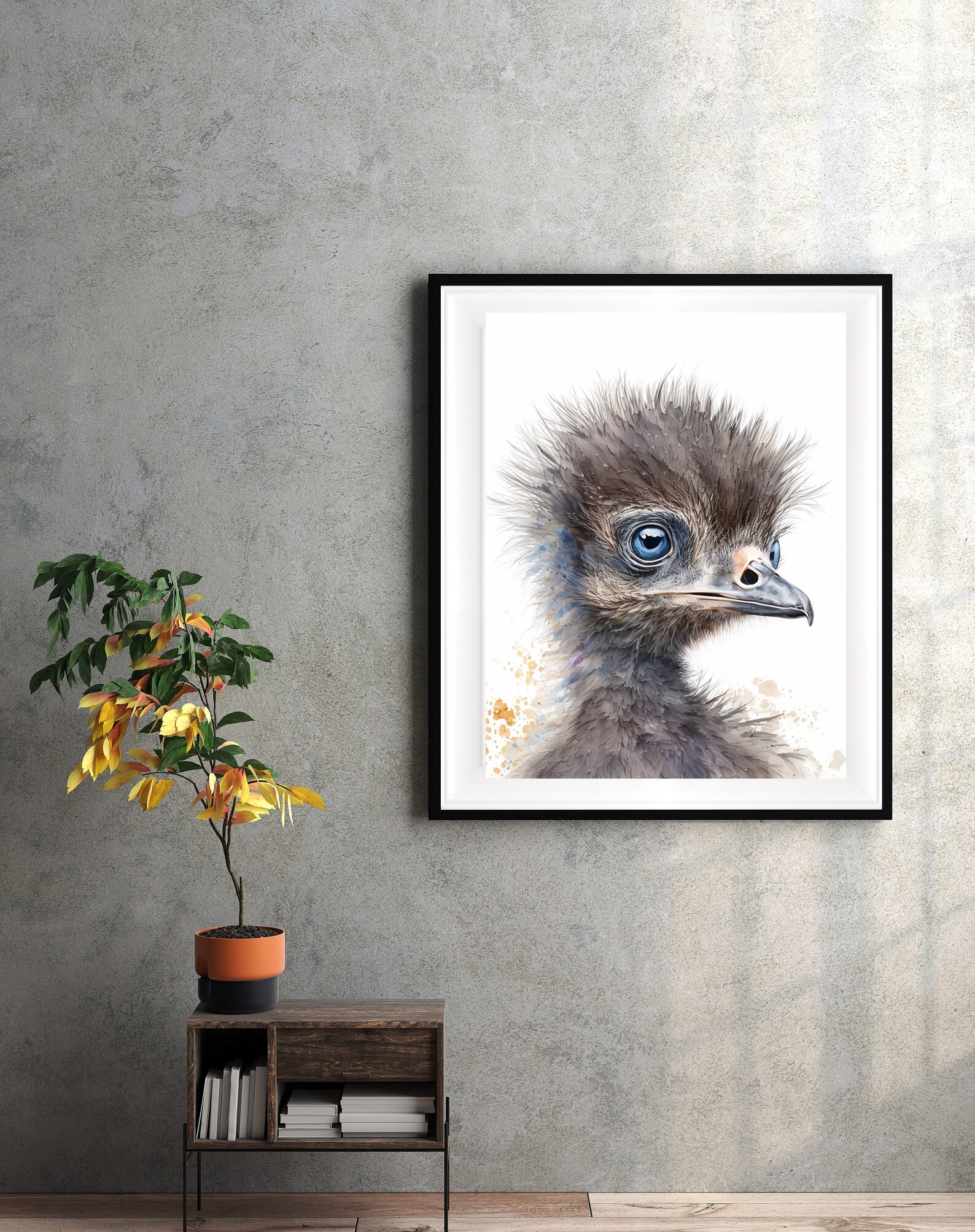 Watercolor Emu Chic Digital Print, Digital Print, Instant Download ...