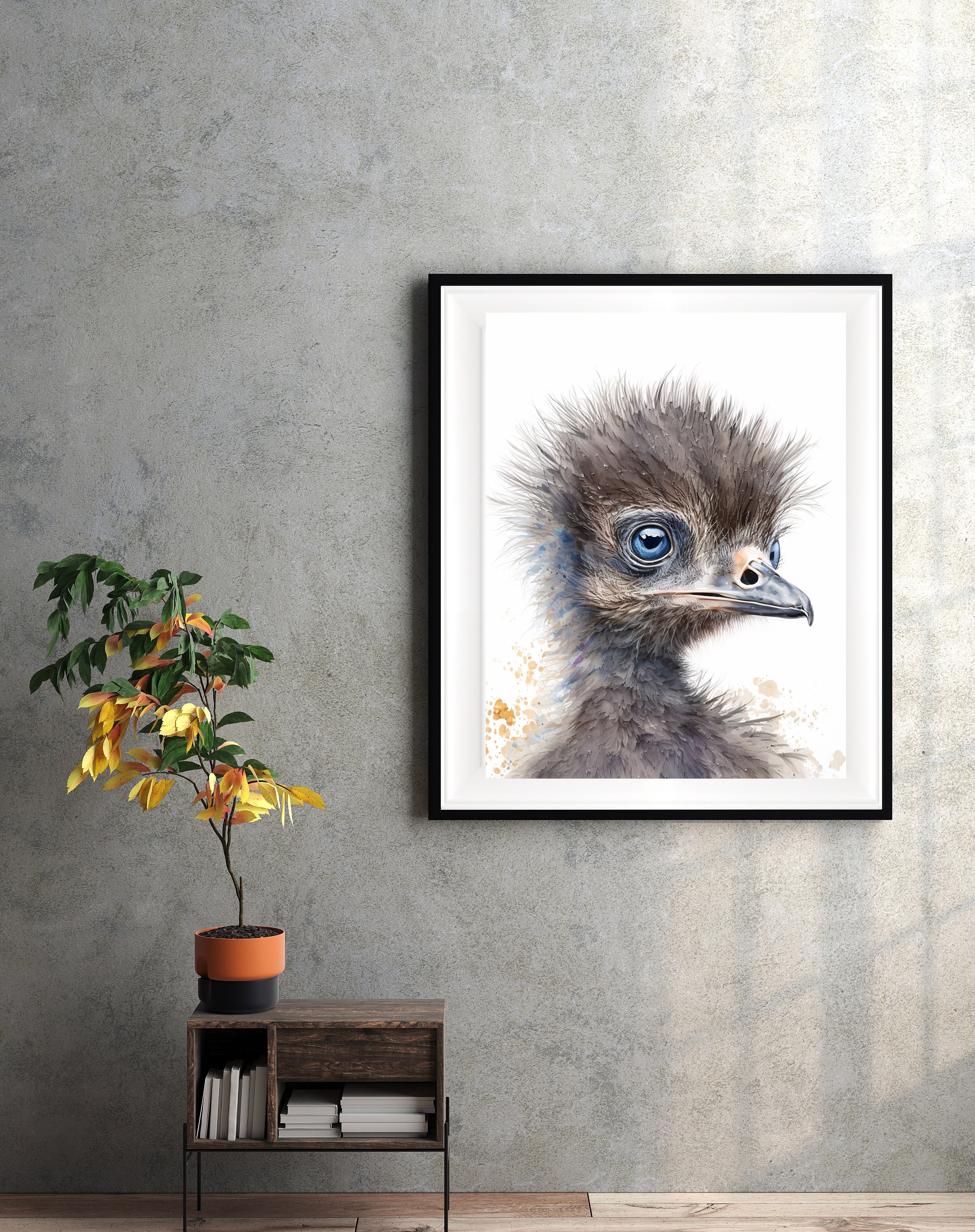 Watercolor Emu Chic Digital Print, Digital Print, Instant Download ...