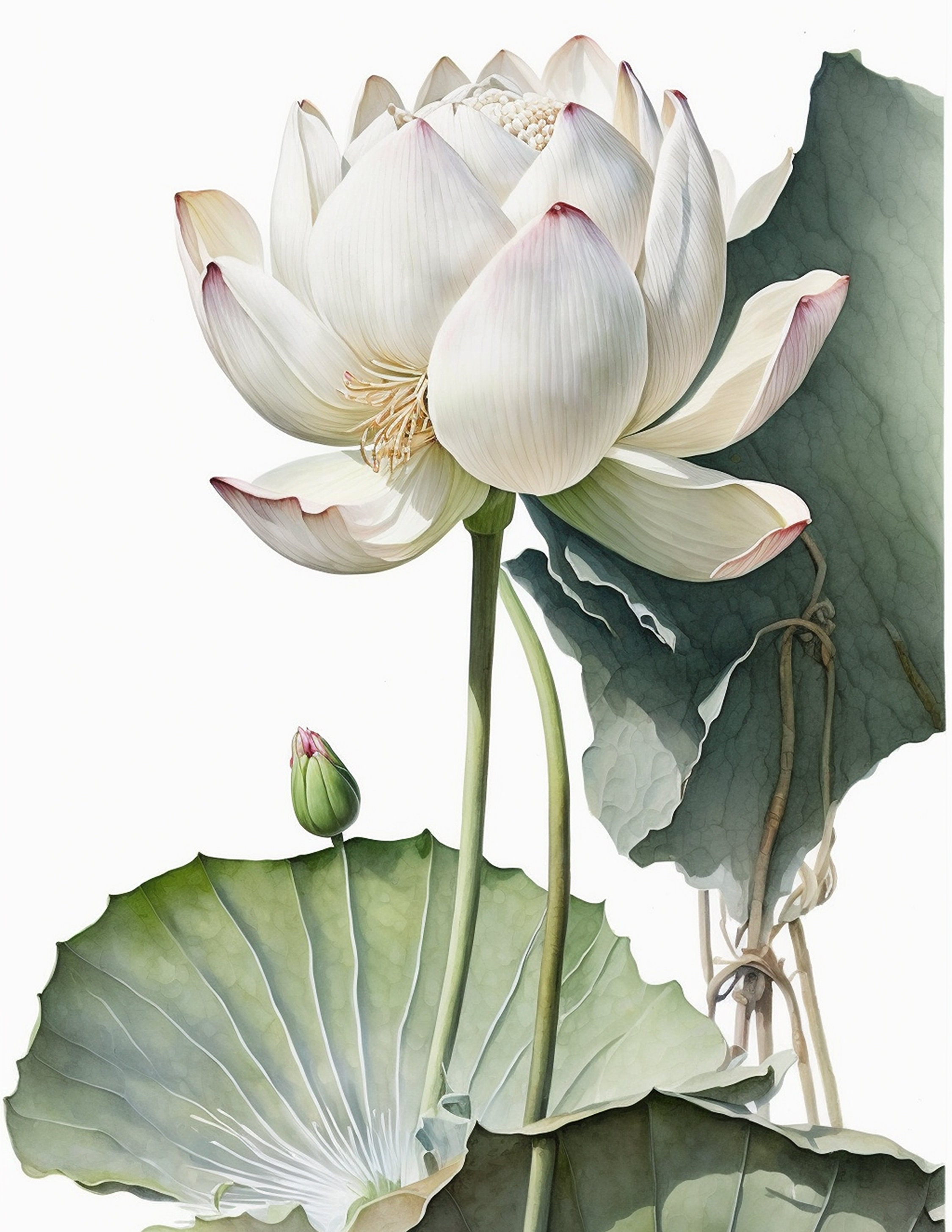 Watercolor Lotus Flower Digital Print. Digital Print, Instant Download ...