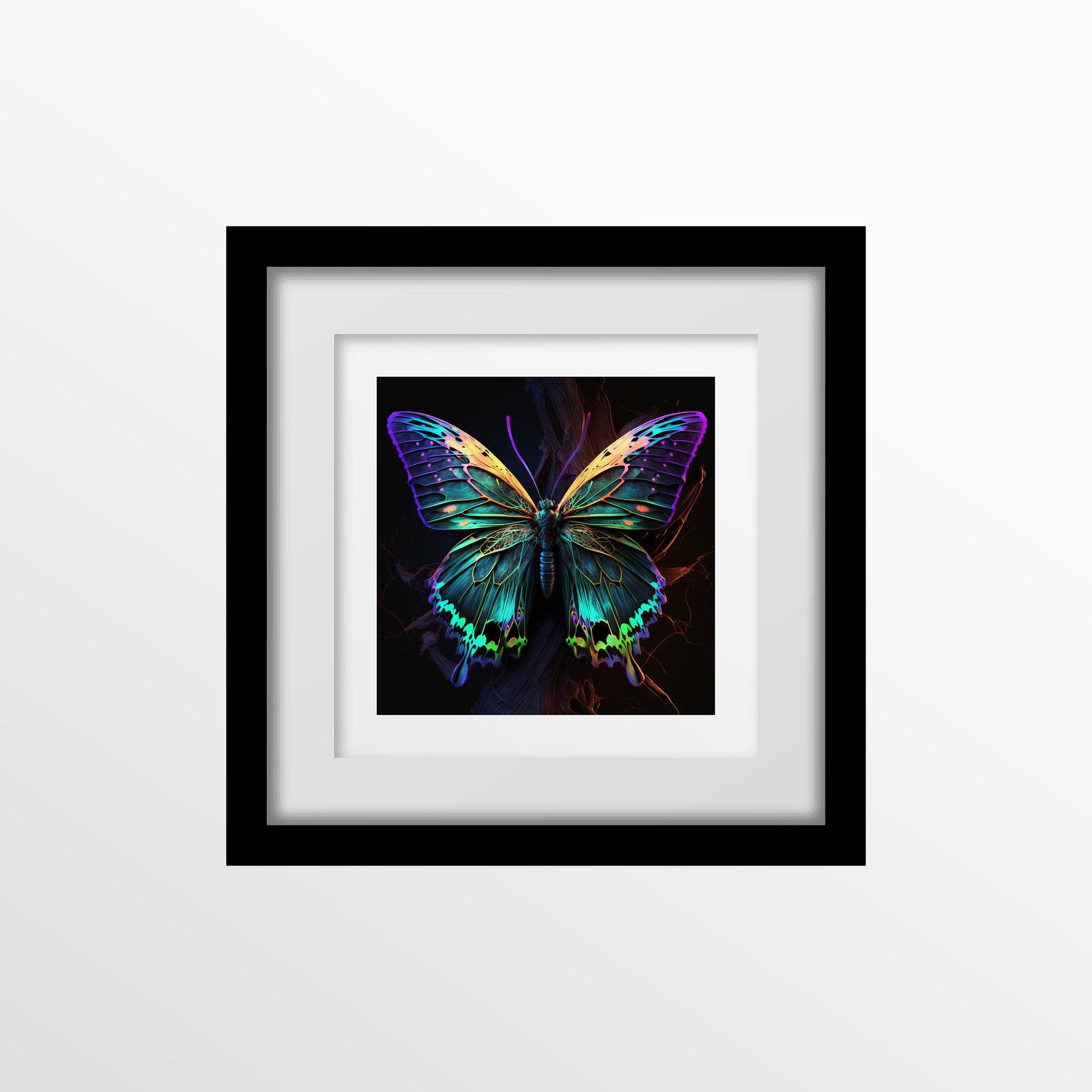 Digitally Created Neon Butterfly Print. Digital Print, Instant Download ...