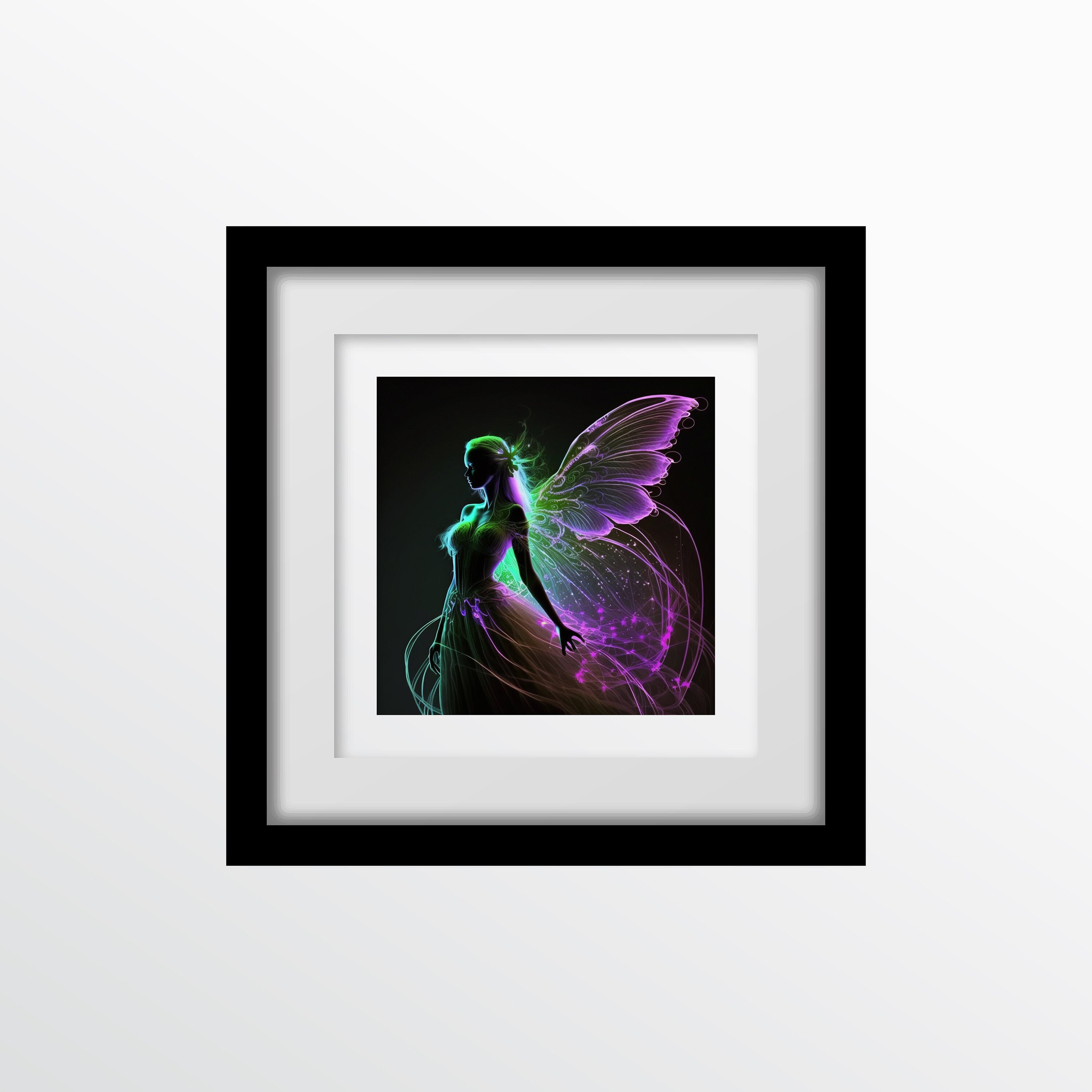 Digitally Created Neon Fairy Print, Digital Print, Instant Download ...