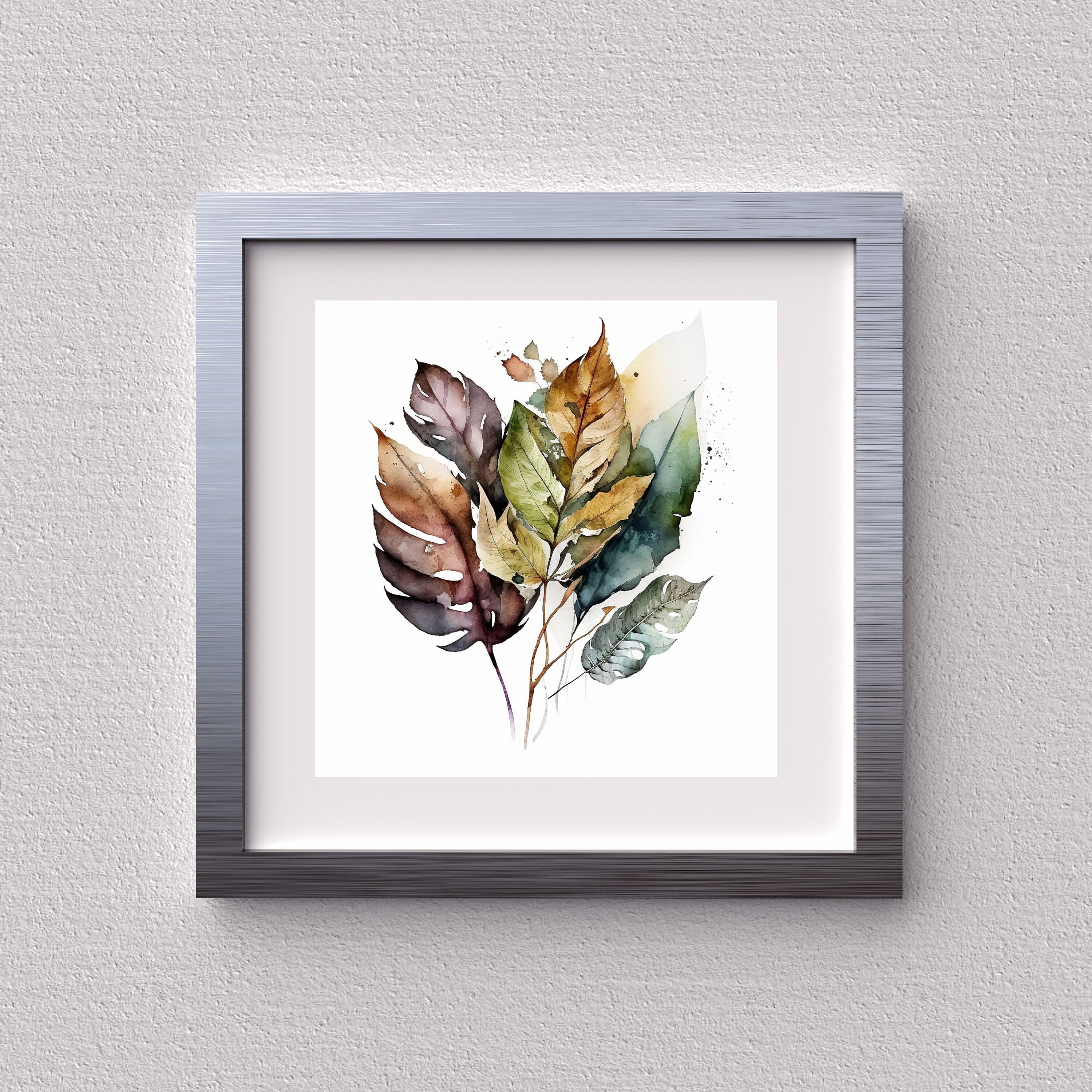 Digital Watercolor Faded Leaf Prints Digital Print, Instant Download ...